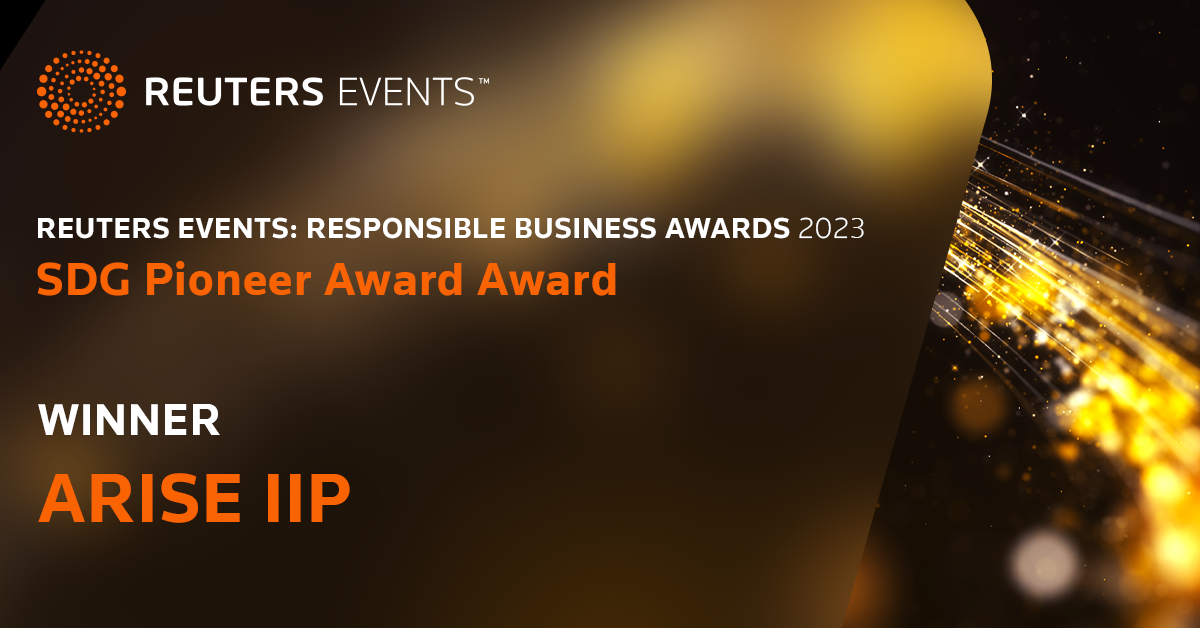 ARISE IIP wins Reuters 2023 Sustainability Pioneer Award and selected ...